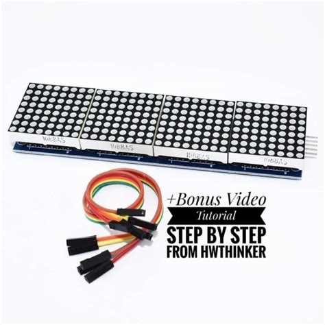 Jual Mh27 Display Modul Max7219 4in1 Led Dot Matrix 32x8 4 In 1 Running Text Merah Shopee