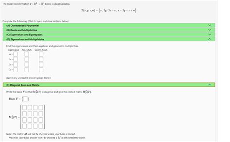 solved the linear transformation t r4→r4 ﻿below is