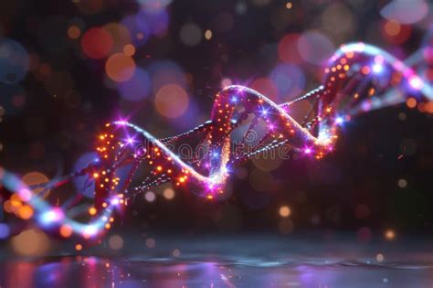 Glistening Pink Dna Helix Under Starry Skies Symbolizing The