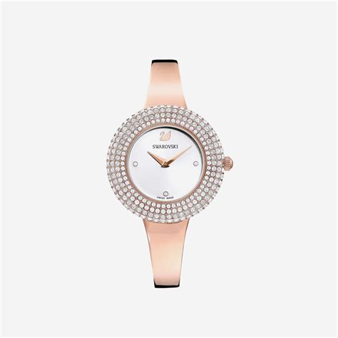 W 스와로브스키 크리스탈 로즈 워치 로즈 골드 Swarovski Kream