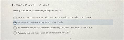 Solved Question 7 1 ﻿point ﻿savedidentify The False
