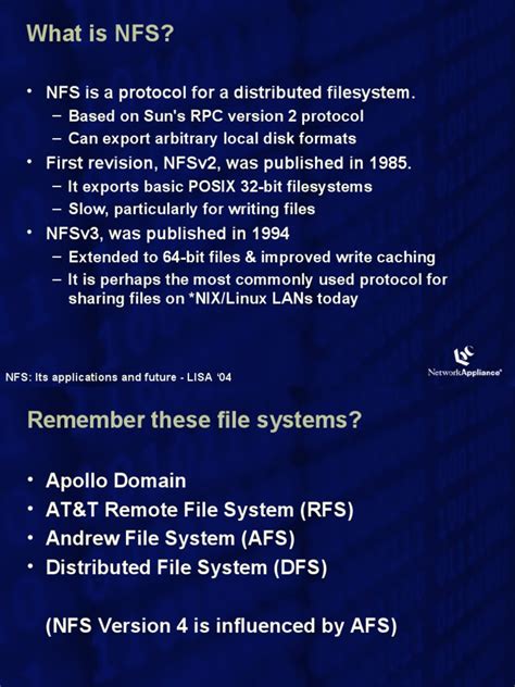 What Is Nfs Nfs Is A Protocol For A Distributed Filesystem Pdf Computer Cluster