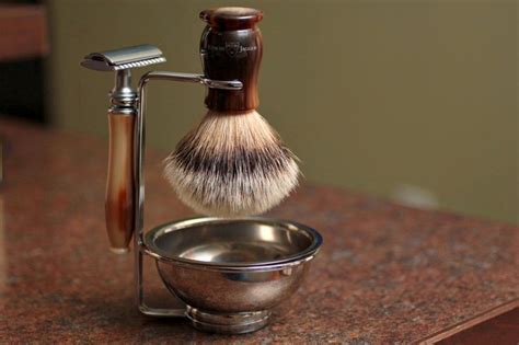 For A Superior Shave Edwin Jagger Silver Badger Brush And Double Edged Razor Photo By