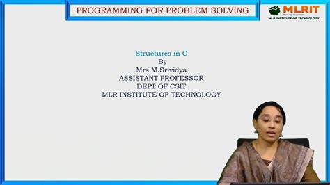 Lec26 Programming For Problem Solving Structures And Functions By Mrs M Srividya Youtube