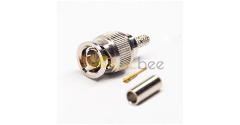 Elecbee Mini Bnc Connector Male 180 Degree Crimp Type For Coaxial Cable