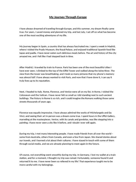 My Journey Through Europe Pdf Rome