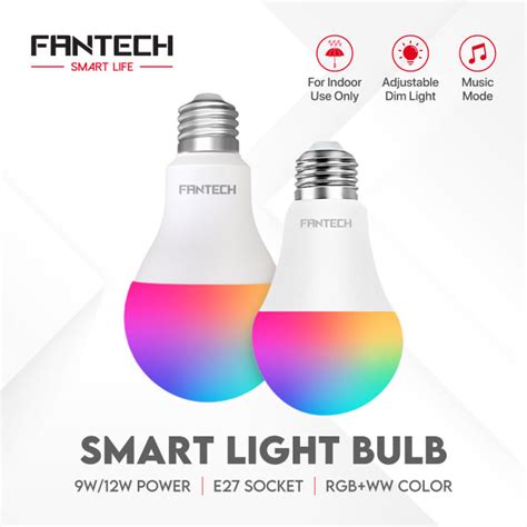 Fantech Slb0101 Slb0102 Smart Light Bulb Rgb 9w 12w E27 Socket And Rgb