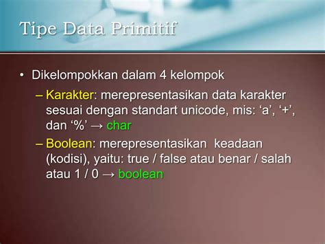 materi tipe data dan variabel pptx