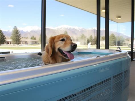 Premium Ai Image Serene Dog Enjoying A Massage At A Pet Spa