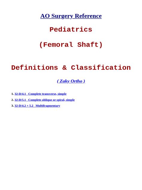 Pediatric Femoral Shaft Fracture Guide Pdf Hip Knee