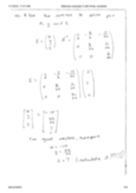 SOLUTION Matrices Example With Three Variables Studypool