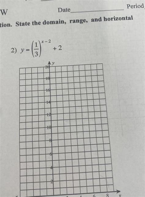 [answered] X 3 W Tion State The Domain Range And Horizontal 2 Y 18 16
