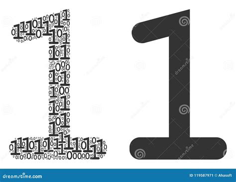 one digit collage of binary digits stock vector illustration of