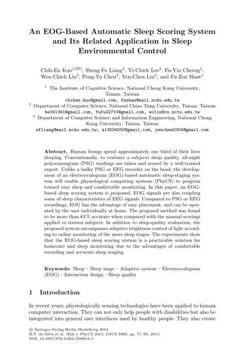 Pdf An Eog Based Automatic Sleep Scoring System And An Eog Based Automatic Sleep Scoring