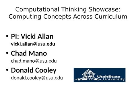 Pptx Computational Thinking Showcase Computing Concepts Across