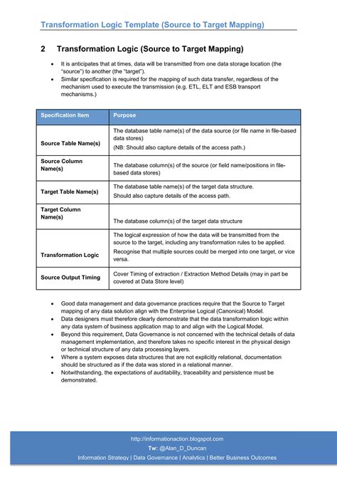 06 Transformation Logic Template Source To Target Docx