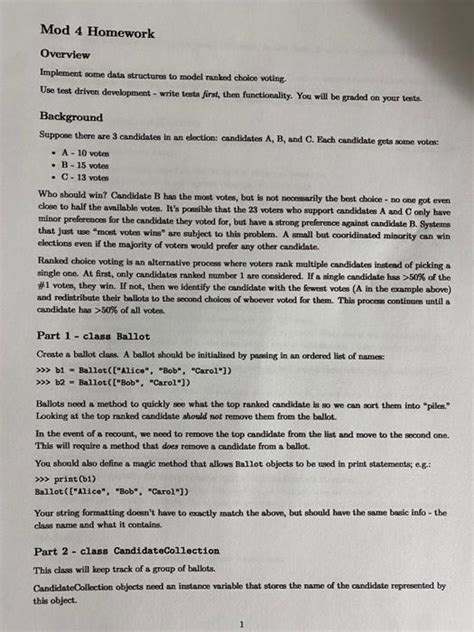 Solved Mod 4 Homework Overview Implement Some Data
