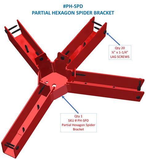Partial Hexagon Spider Heavy Duty Partial Hexagon Spider Bracket