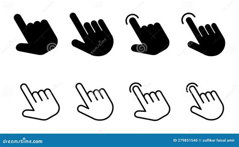 Hand Click Icon Pointer Icon Vector Hand Cursor Icon Vector Stock