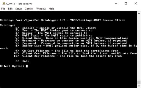 Configuration Sparkfun Datalogger Iot Hookup Guide
