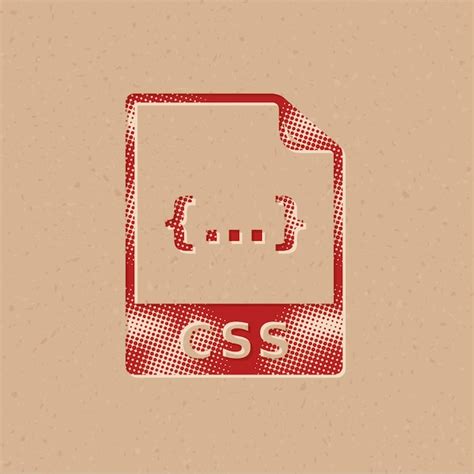 Premium Vector Css File Format Halftone Style Icon With Grunge Background Vector Illustration