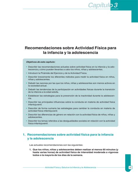 Capítulo 3 Recomendaciones Sobre Actividad Física Para La
