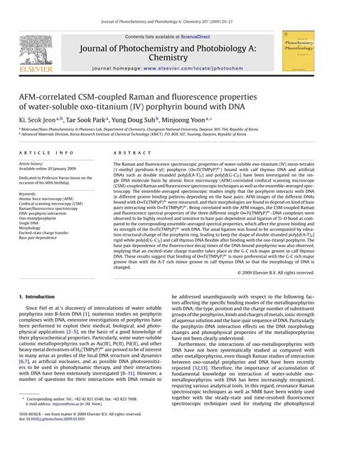 Pdf Afm Correlated Csm Coupled Raman And Fluorescence Properties Of