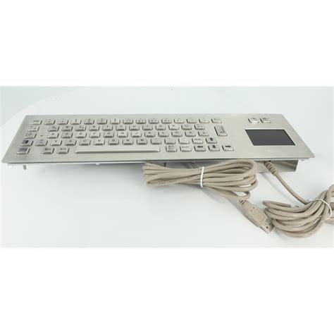 Industrial Ip65 Stainless Steel Keyboard With Touchpad Panel Mounting