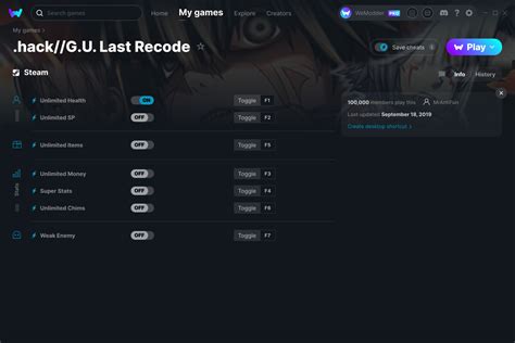 Hack G U Last Recode Cheats And Trainer For Steam Trainers WeMod Community