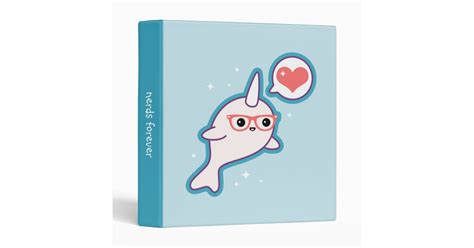 Cute Nerd Narwhal Binder Zazzle