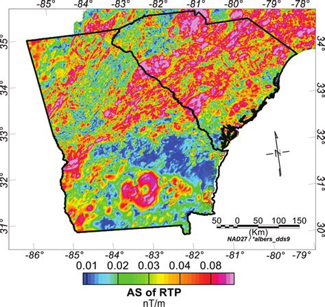 analytical signal filtered map of the rtp data over georgia and south