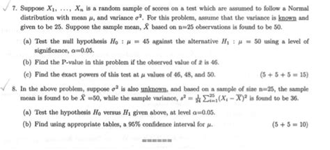 solved suppose xi xn is a random sample of scores on