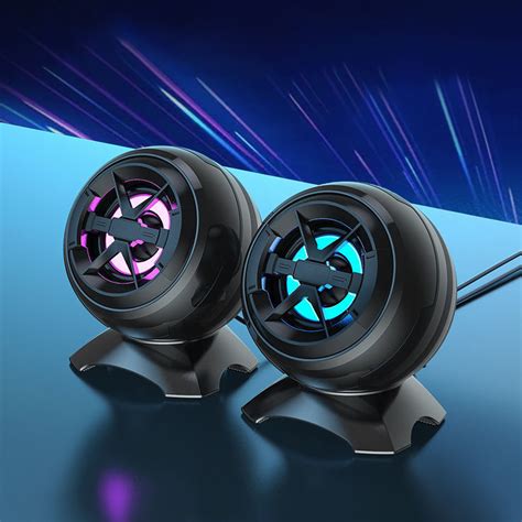 Rgb Computer Speakers Aux Input Usb Powered Bass R Vicedeal