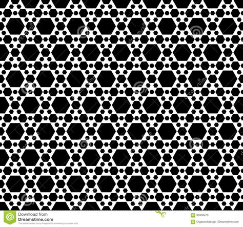 Monochrome Seamless Pattern Black And White Hexagonal Structure Stock Vector Illustration Of