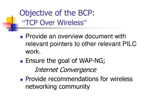 Ppt Project To Write A Pilc Bcp Rfc Tcp Over Wireless Powerpoint