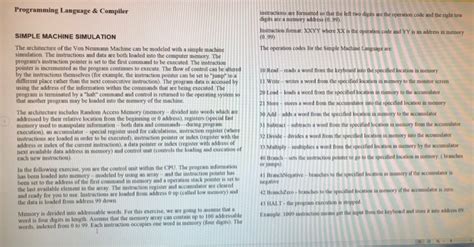Programming Language Compiler Instructions Chegg