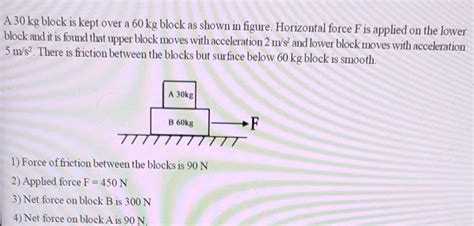 [answered] A 30 Kg Block Is Kept Over A 60 Kg Block As Shown In Figure