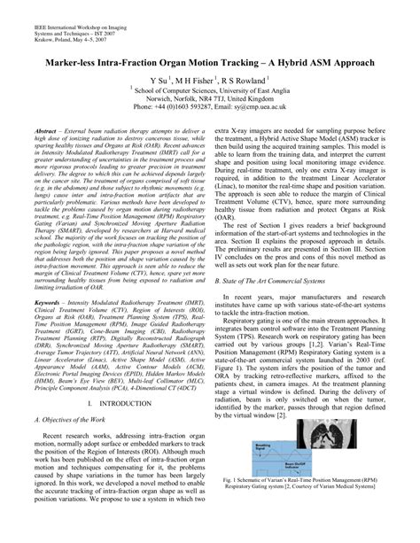 Pdf Marker Less Intra Fraction Organ Motion Tracking Using Hybrid Asm