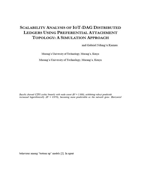Scalability Analysis Of Iot Dag Distributed Ledgers Using Preferential