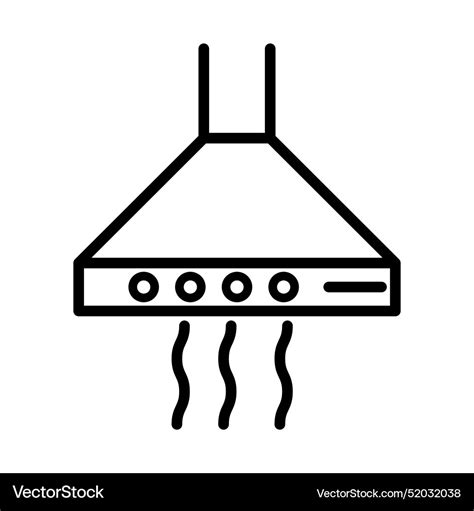 Extractor Hood Icon Linear Logo Mark In Black Vector Image