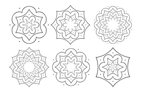 Radial Patterns Set Royalty Free Vector Image Vectorstock