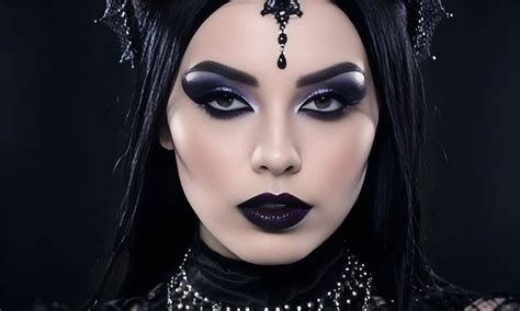 Closeup Portrait Photo Of Beautiful Goth Woman Premium Ai Generated Image