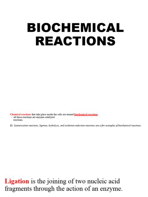 Biochemical Reactions Ppt Pdf Chemical Reactions Acid