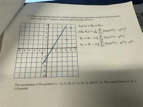 15 please use gradient descent to find the updated