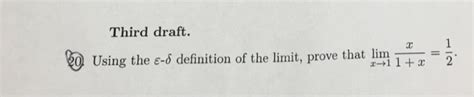 Solved Using The Epsilon Delta Definition Of The Limit Chegg