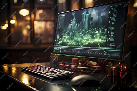 Premium Ai Image A Closeup Shot Of A Computer Screen Displaying A Realtime Stock Market Chart