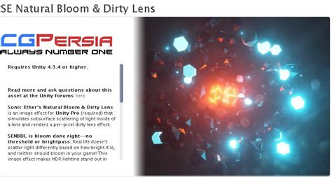 Unity Se Natural Bloom And Dirty Lens Cg Persia