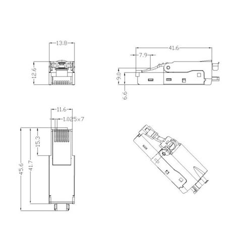 2pcs Cat6a Shielding Crystal Head Rj45 Connector M Vicedeal