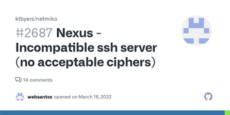Nexus Incompatible Ssh Server No Acceptable Ciphers · Issue 2687 · Ktbyersnetmiko · Github