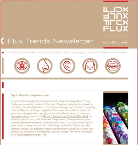 Flux Newsletter November 2011 Flux Trends